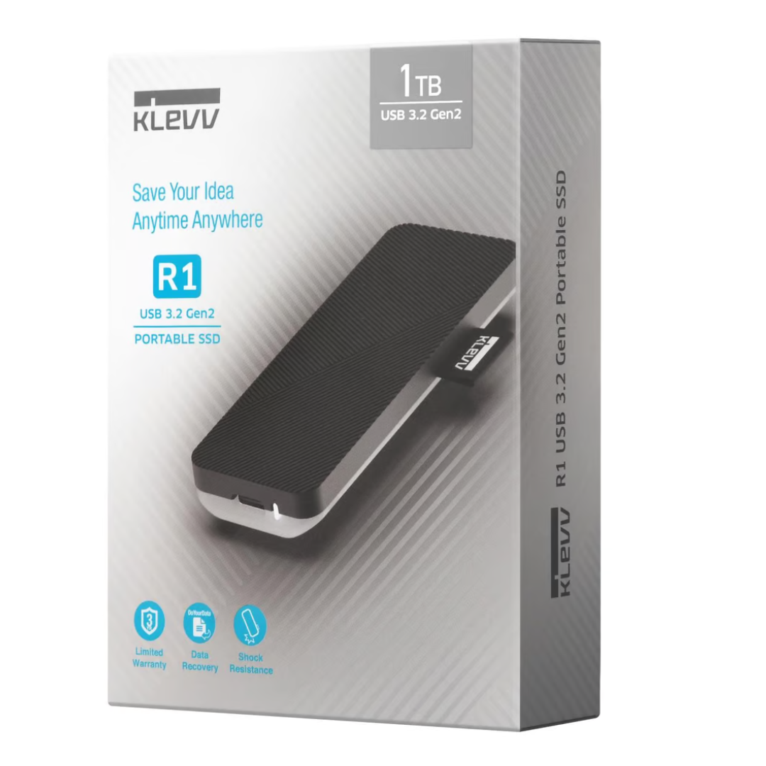 KLEVV 1TB R1 Portable USB 3.2 Gen 2 Portable SSD (K01TBPSSU2-PR1)