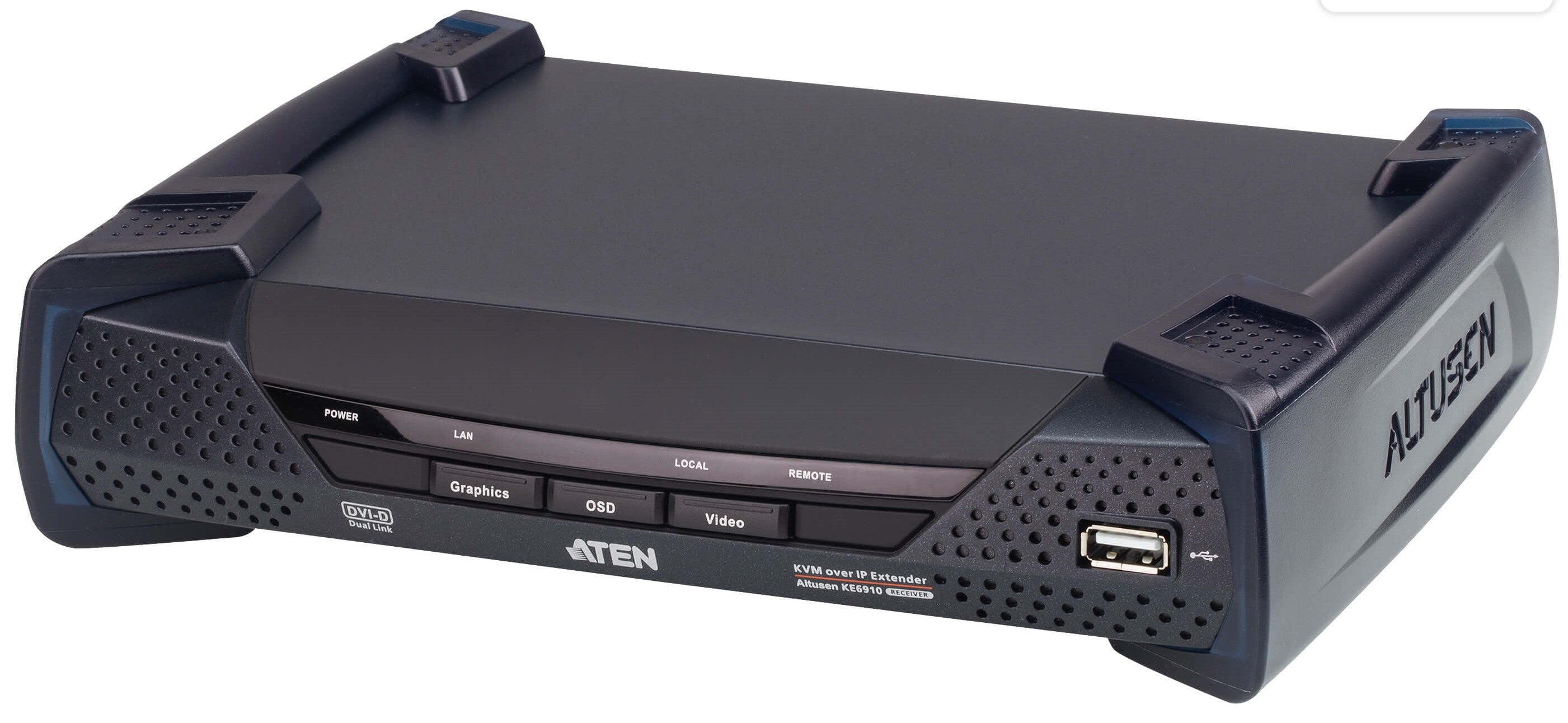ATEN KE6910R DVI-D Dual Link Audio KVM over IP Extender w/ Dual DC- Rx