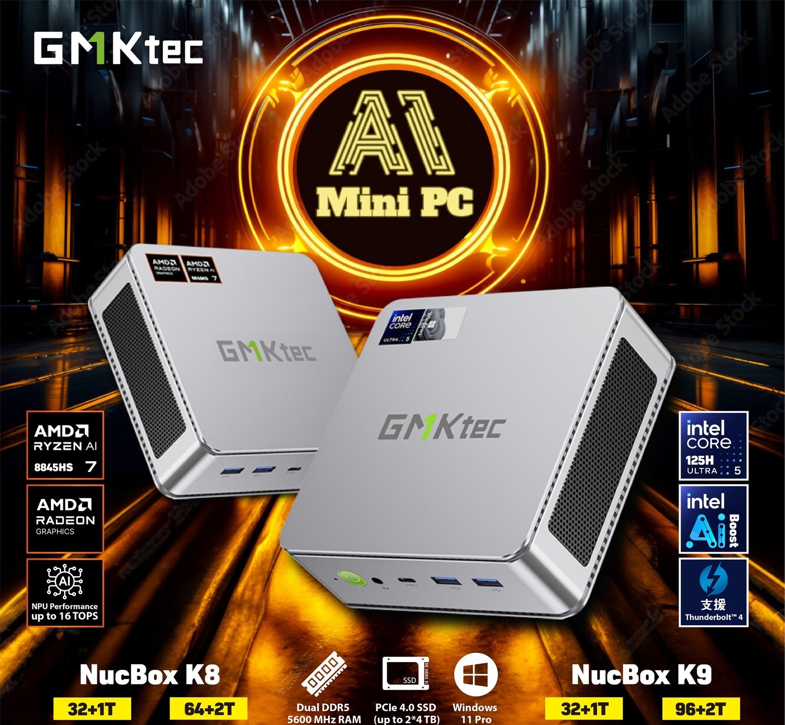 GMKtec NucBox K8 PLUS (32G+1T SYSTEM) Mini PC (AMD Ryzen 7 8845HS / 32