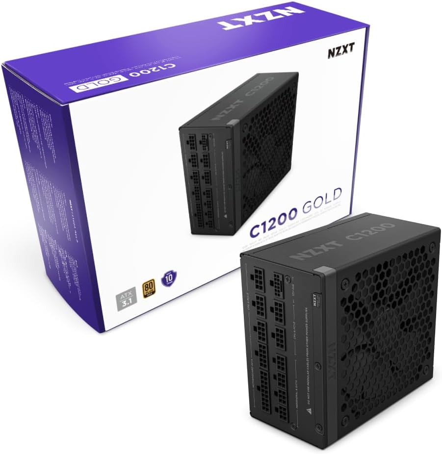 NZXT 1200W C1200 Gold ATX3.1 80Plus Gold Full Modular Power Supply (PA