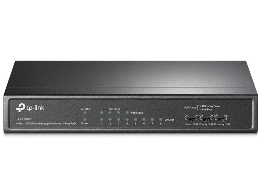 TP-Link TL-SF1008P 8 10/100Mbps RJ45 Ports Desktop Switch with 4-Port