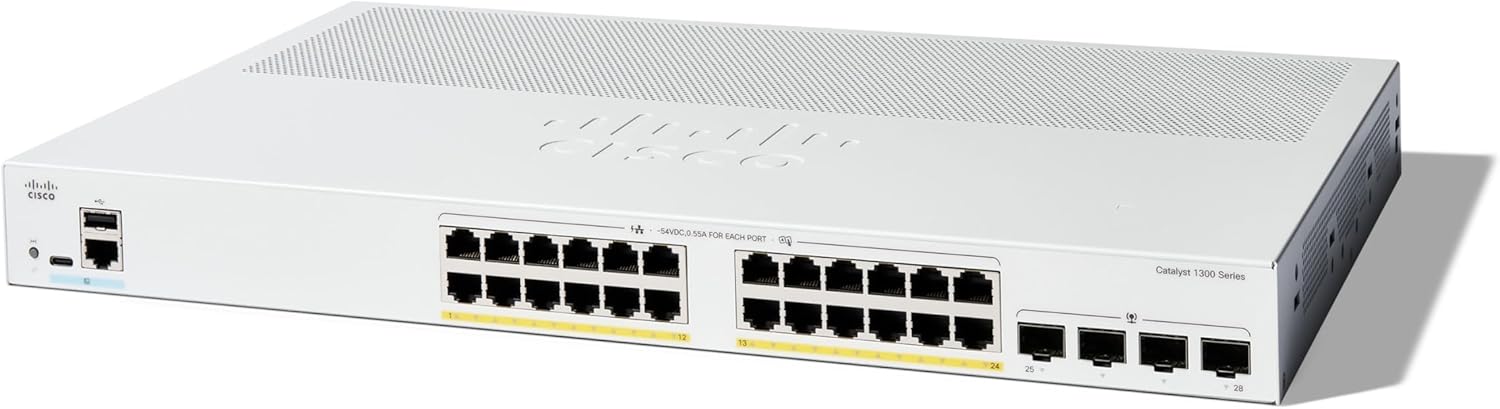 Cisco Catalyst 1300 24-Port Gigabit Ethernet + 4xSFP (195W PoE+) Advan