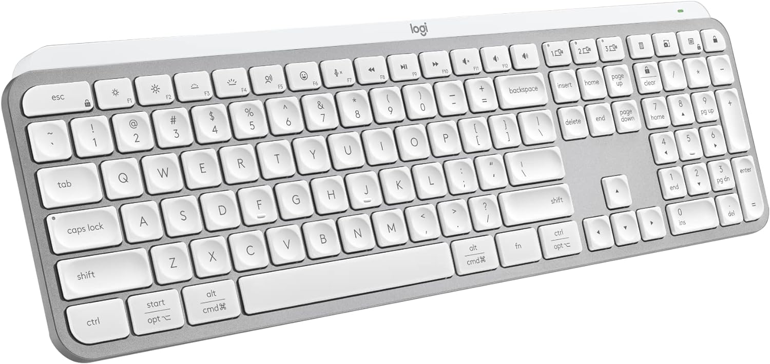 Logitech MX KEYS S Wireless Keyboard 先進無線炫光鍵盤 - Pearl White 珍珠白色 920-0