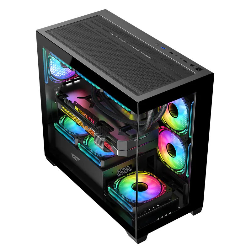 darkFlash DS900M Black 黑色 無中柱全景 MATX Case 不含風扇 (CA-DS900MB)