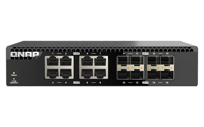 QNAP QSW-3216R-8S8T 16 Ports 10GbE Unmanaged Switch Half-Width Rackmou