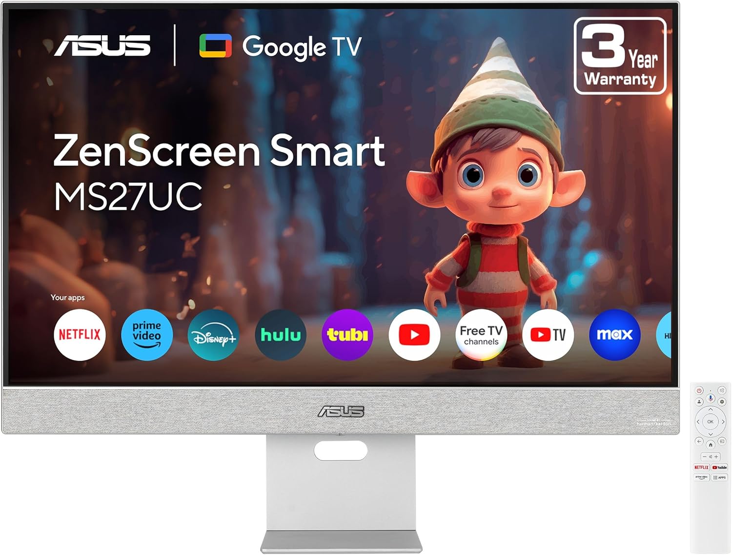 ASUS 27" ZenScreen MS27UC 60Hz 4K UHD IPS (16:9) 智慧顯示器 MO-AS27UC