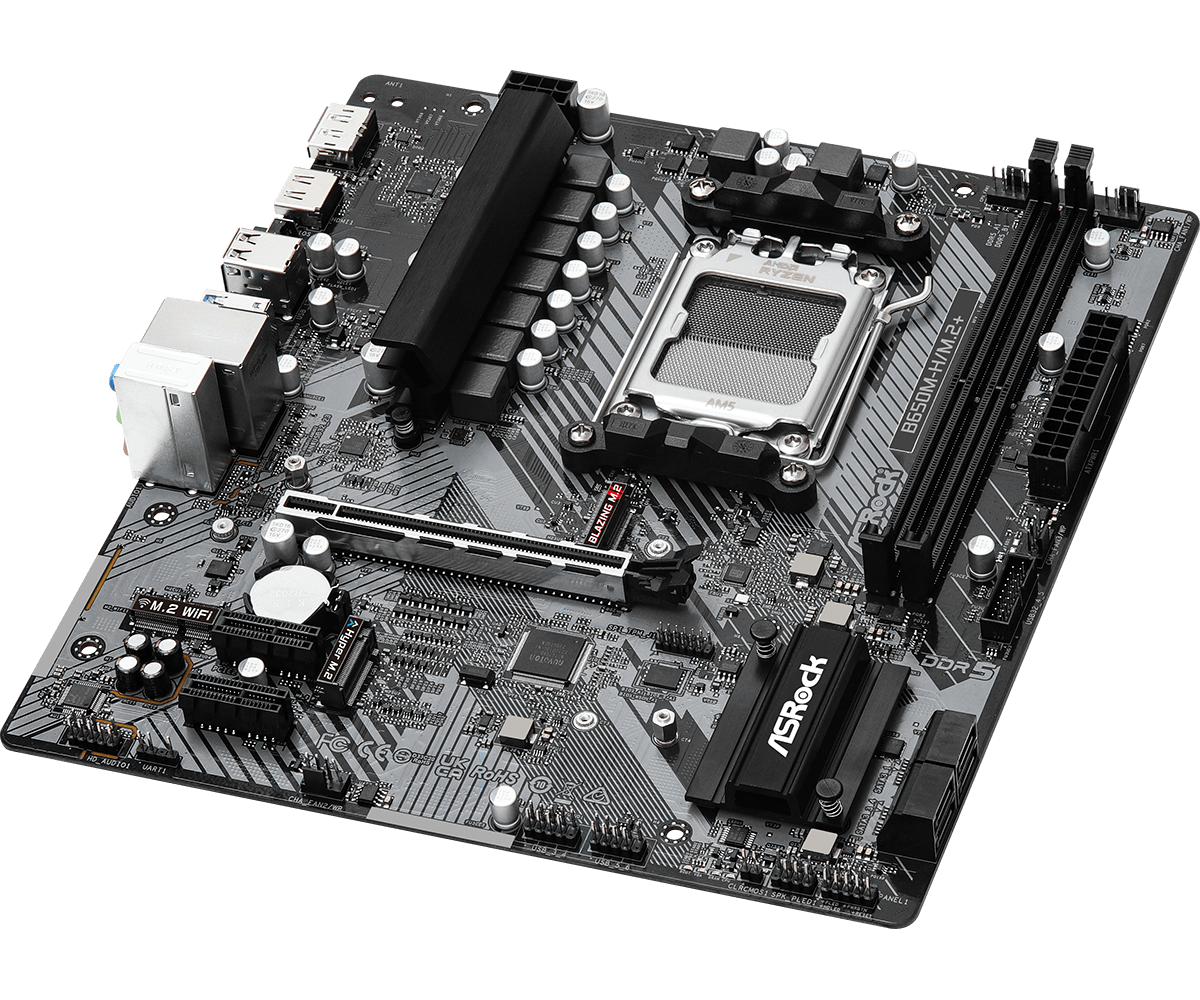 ASRock B650M-H/M.2+ DDR5,Socket AM5 mATX Motherboard