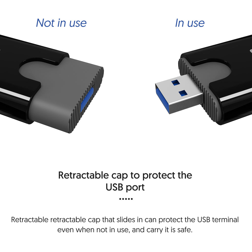 Silicon Power Combo Black SD and microSD USB 3.2 Card Reader (SPU3AT5R