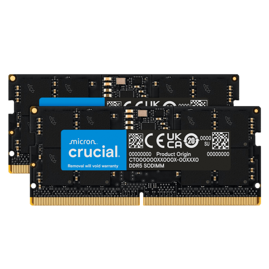Crucial DDR5 SODIMM 32GB Kit (2x16GB) DDR5 5600MHz CT2K16G56C46S5 Memo