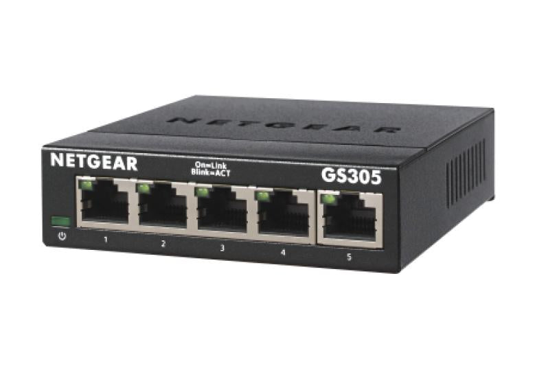 NETGEAR GS305 5 port Gigabit Unmanaged Switch, Metal, Fanless