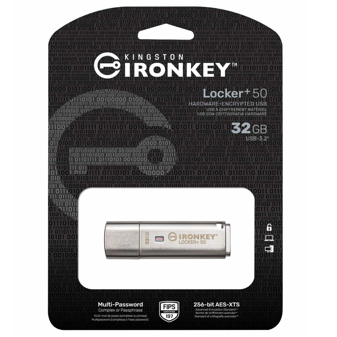 Kingston 32GB Ironkey Locker+ 50 USB 3.2 Gen 1 隨身碟 (IKLP50/32GB)