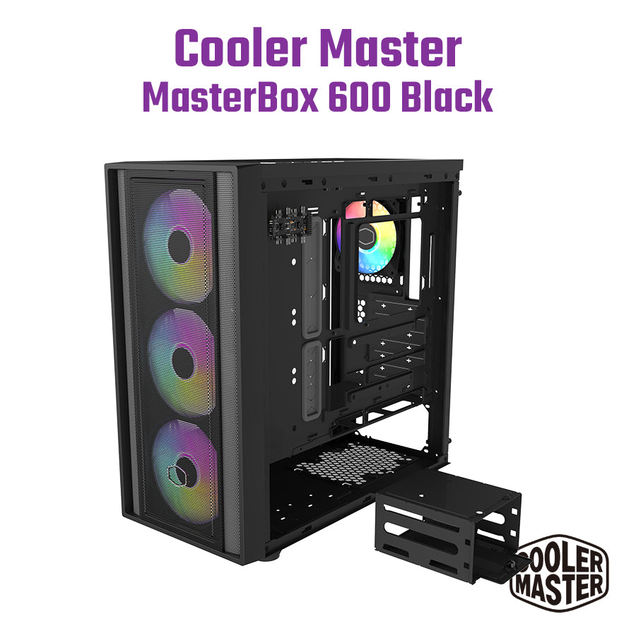 Cooler Master MasterBox 600 Black 黑色 ARGB Tempered Glass ATX Case MB60