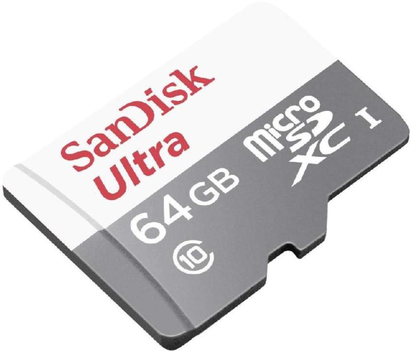 SanDisk 64GB Ultra microSD (CL10 UHS-I Full HD 100MB/s) SDSQUNR-64G-GN