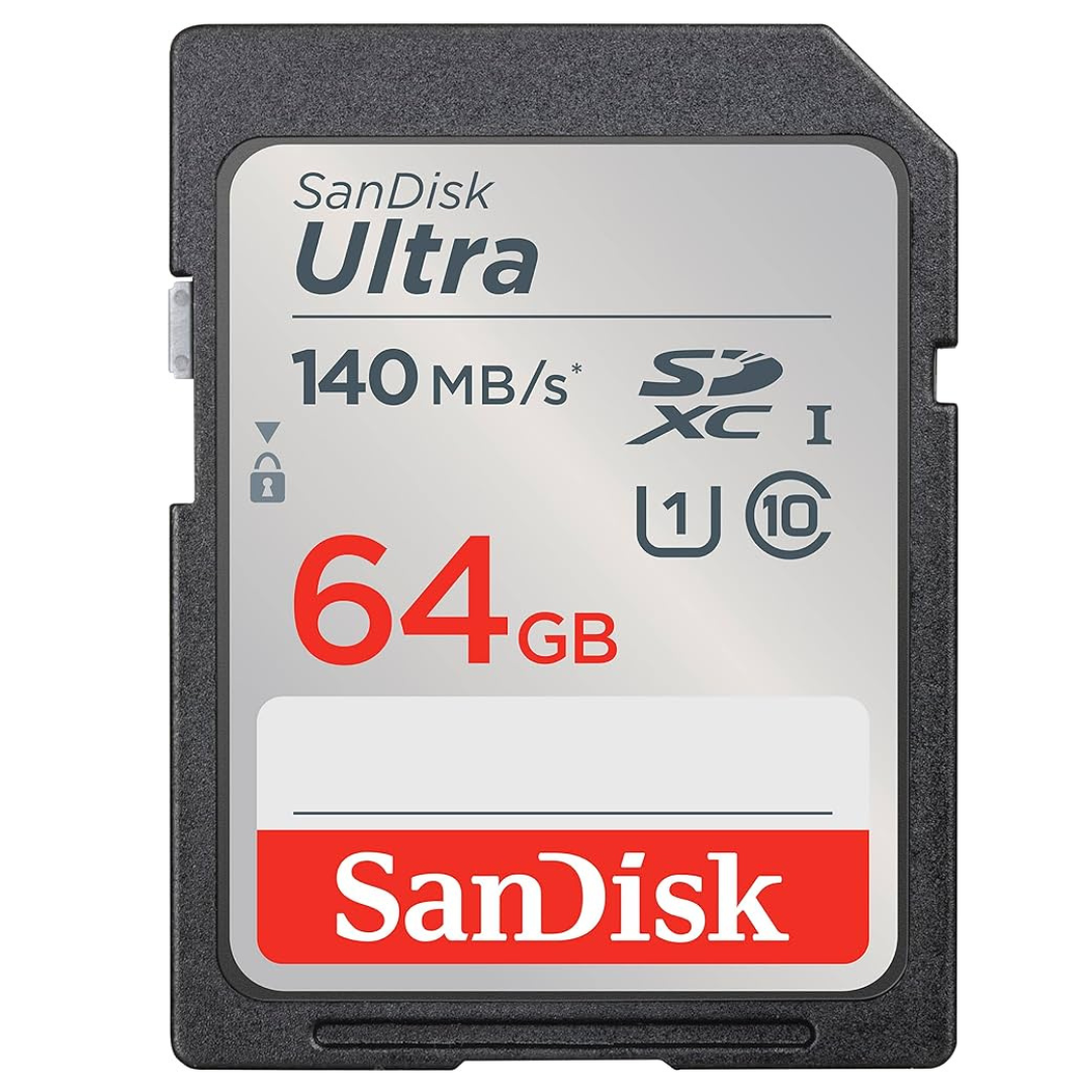 SanDisk 64GB Ultra SD Card (CL10 UHS-I Full HD 140MB/s) SDSDUNB-064-GN