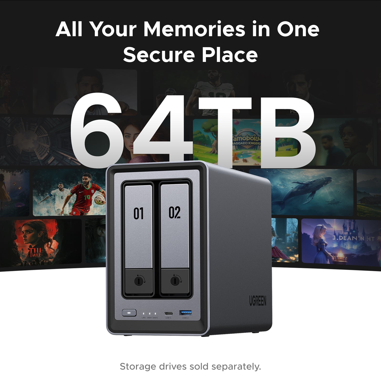 UGREEN DXP2800 2-Bay NAS Enclosure-25227