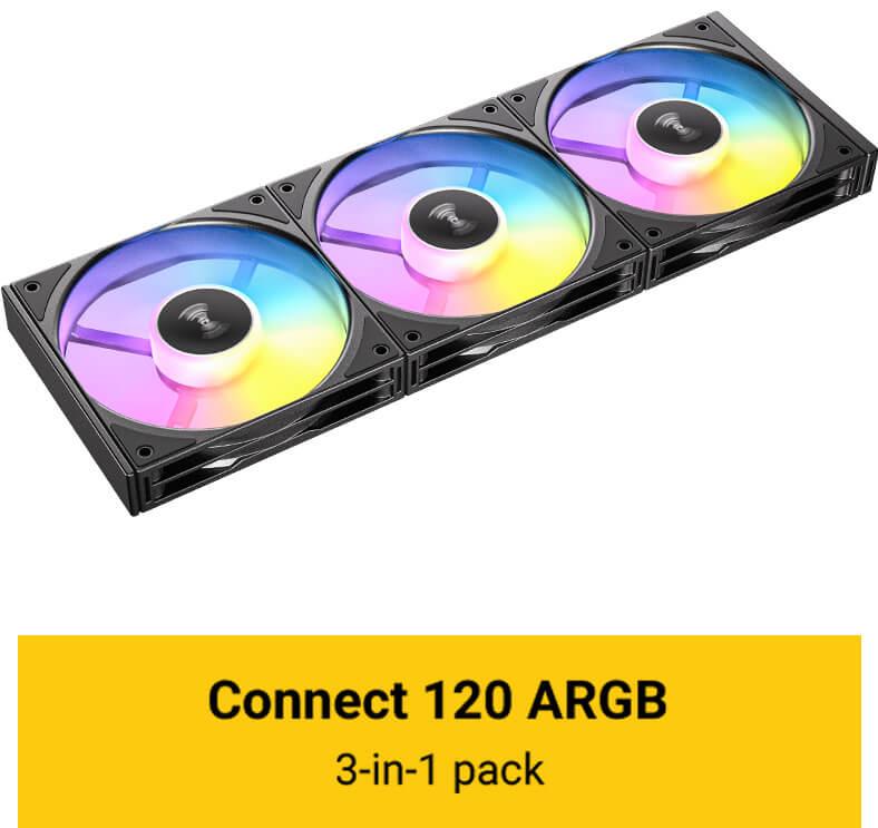 ANTEC CONNECT 120 Black ARGB 3 in 1 pack 12cm Case Fan (C120-ARGB_3PK)