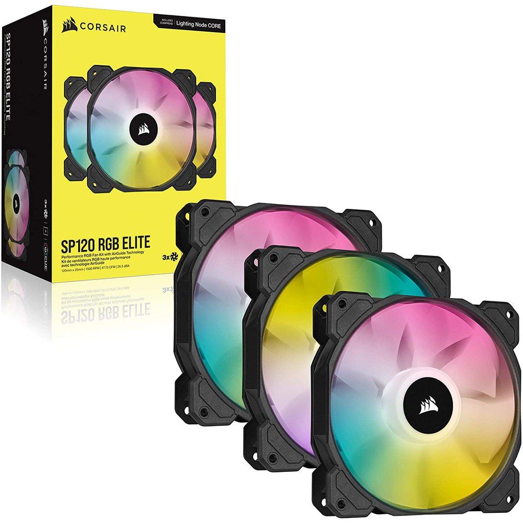 Corsair iCUE SP120 RGB ELITE Performance 120mm PWM Fan - Triple Pack