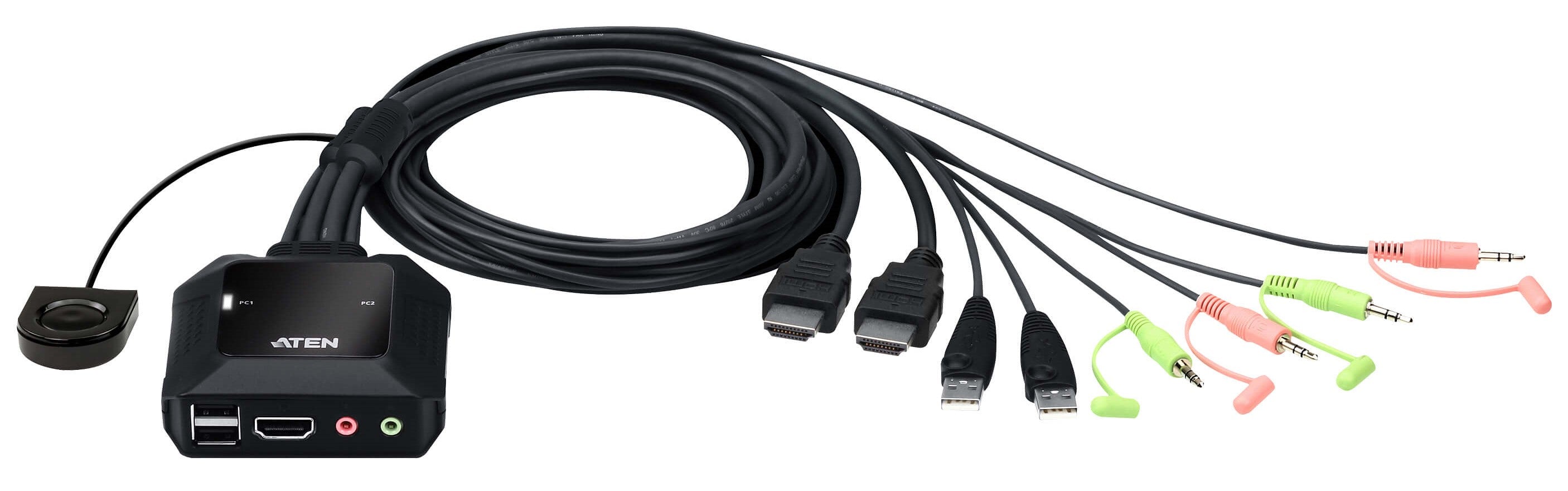 ATEN CS22H 2 Port True 4K HDMI USB KVM Switch w/外接式切換按鍵