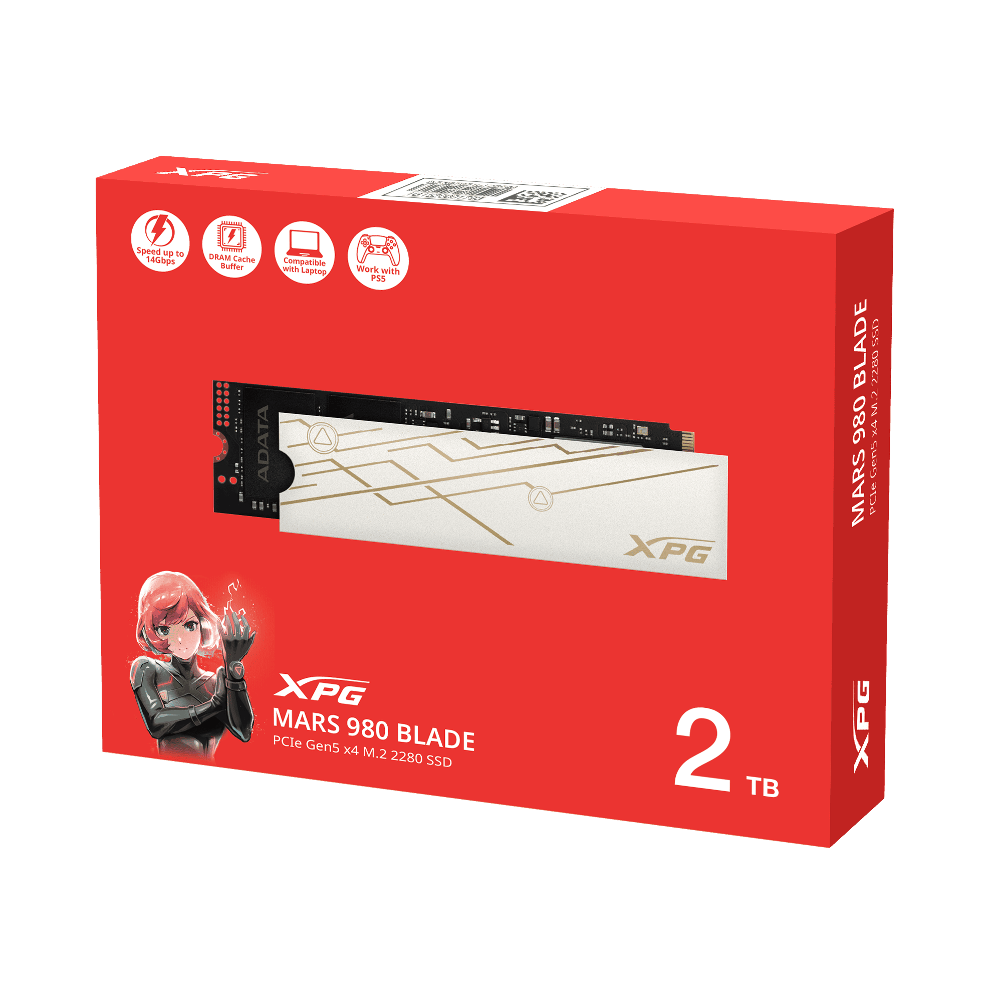 ADATA 2TB XPG MARS 980 BLADE SMAR-980B-2TCS M.2 NVMe PCIe 5.0 x4 SSD