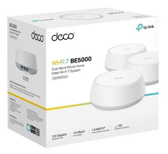 TP-Link Deco BE25 BE5000 Whole Home Mesh WiFi 7 System (3件裝)