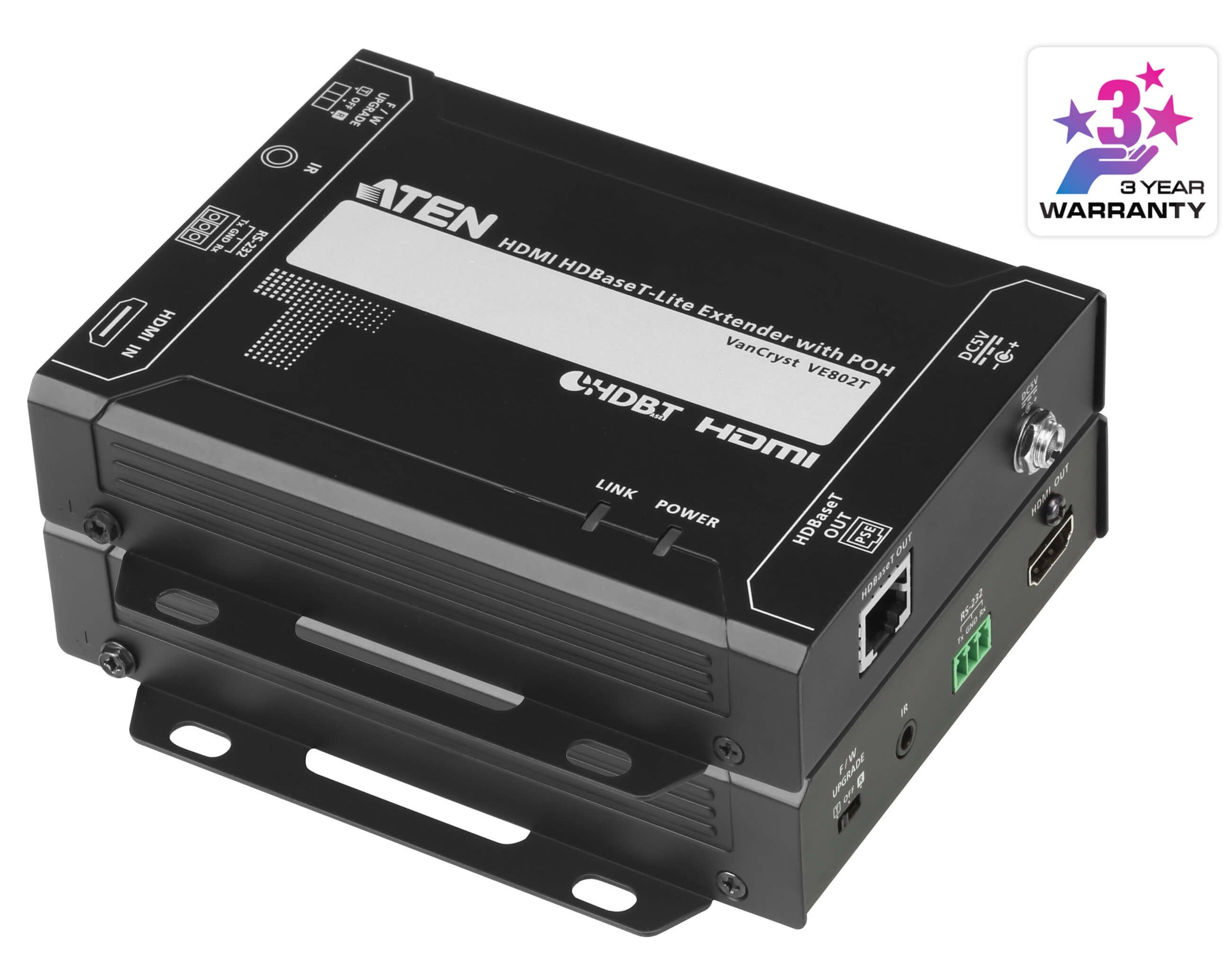 ATEN VE802 HDMI HDBaseT-Lite Extender w/PoH & IR Control, 4kx2k/1080p,